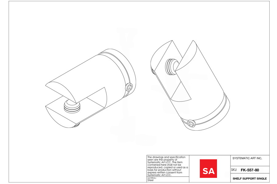Single Sided Shelf Support - Cable Hanging Systems - Display Hardware